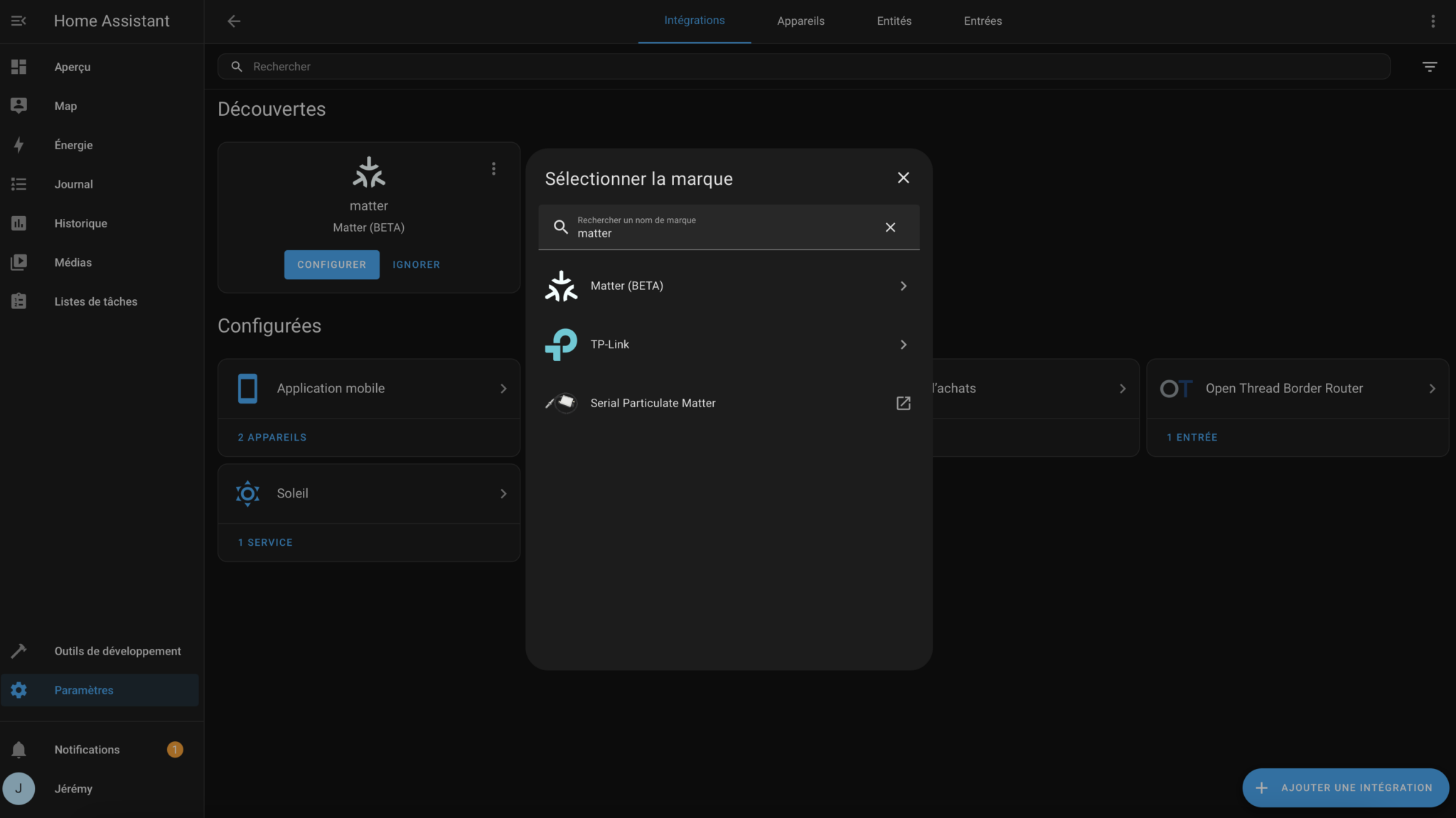 Installer Open Thread et Matter sur Home Assistant (Sonoff Dongle-E)